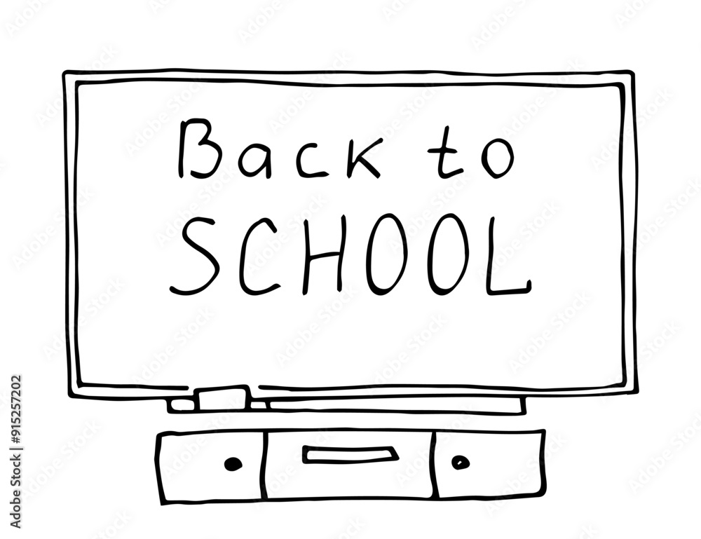 Simple hand drawn vector illustration with black outline. School board ...