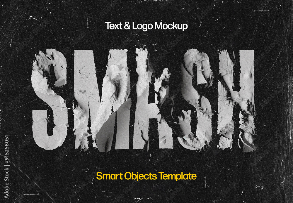 Smashed Text Effect Mockup Stock Template | Adobe Stock