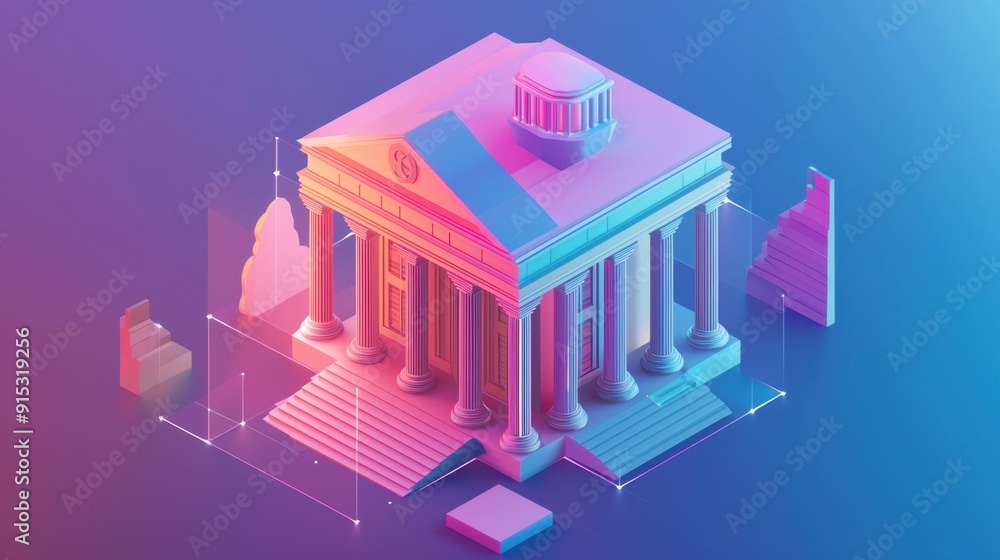 Sophisticated Investment Banking Concept with Retro Colors and Clean ...