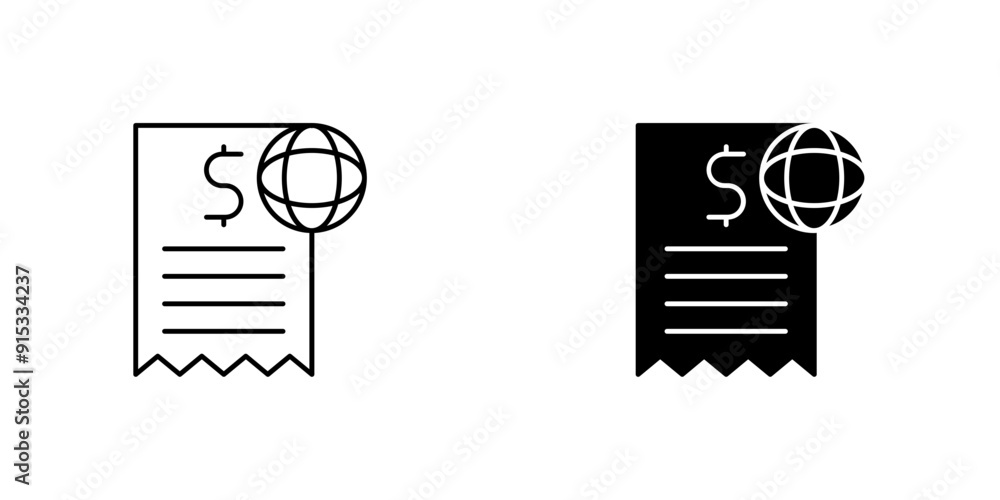 Bill Icon Set - Essential Vector Graphics for Invoicing, Payment, and ...