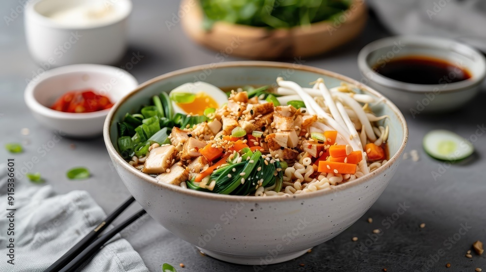 Ramen with Enoki Mushrooms: Hearty ramen featuring enoki mushrooms ...