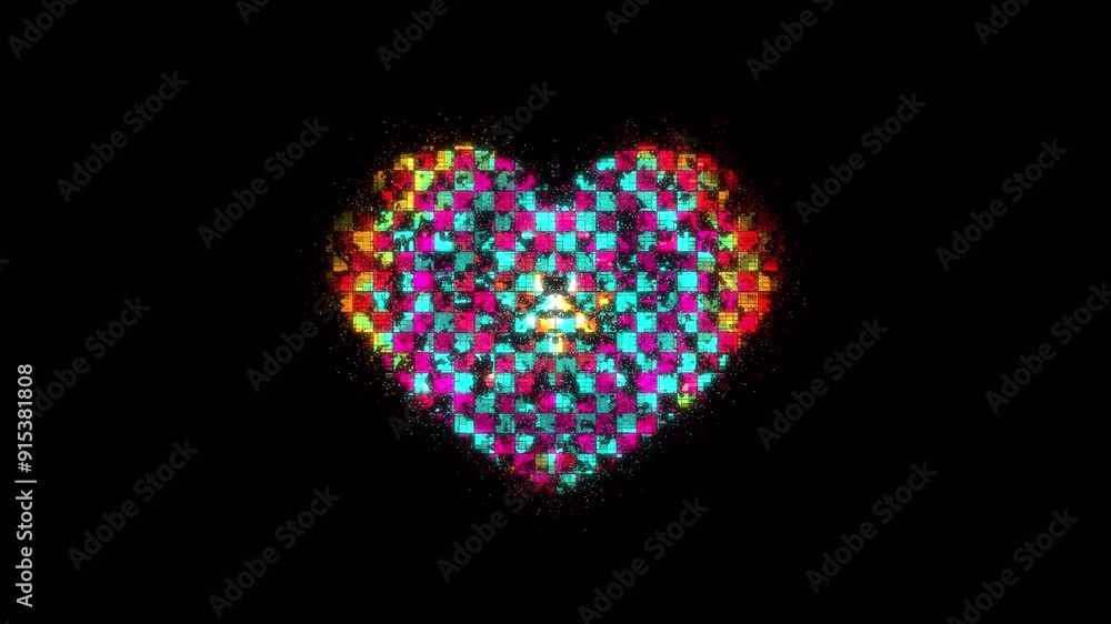 Digital heart shockwave effect and divergent wave on a transparent ...