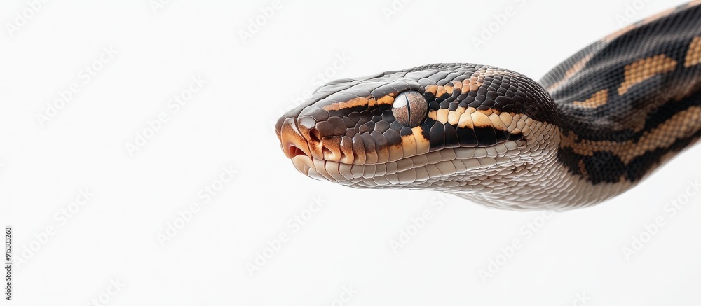 Reticulated Python Python reticulatus separated against a white ...
