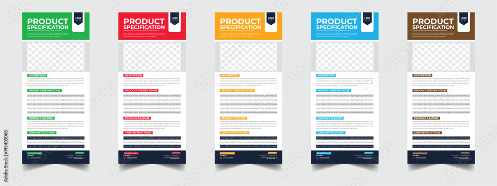 Rollup Technical Data Sheet layout template. Roll up modern Dl product ...