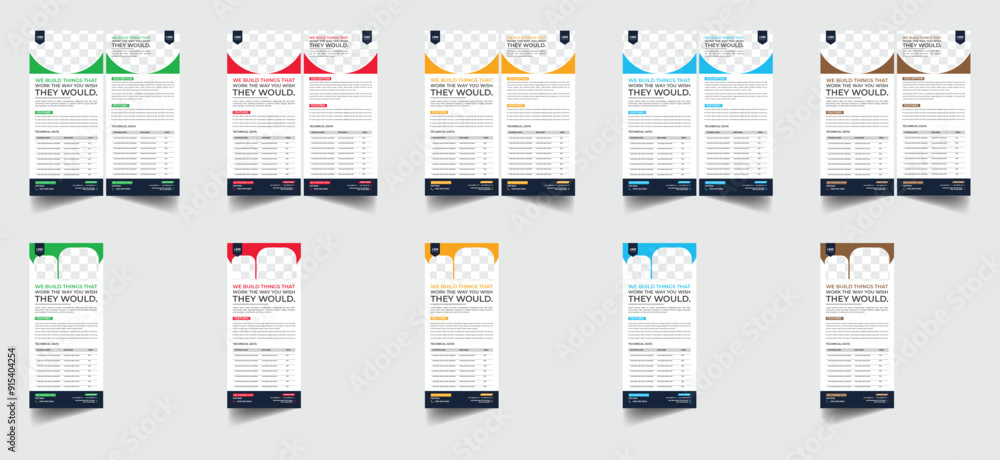 Rollup Technical Data Sheet layout template. Roll up modern Dl product ...