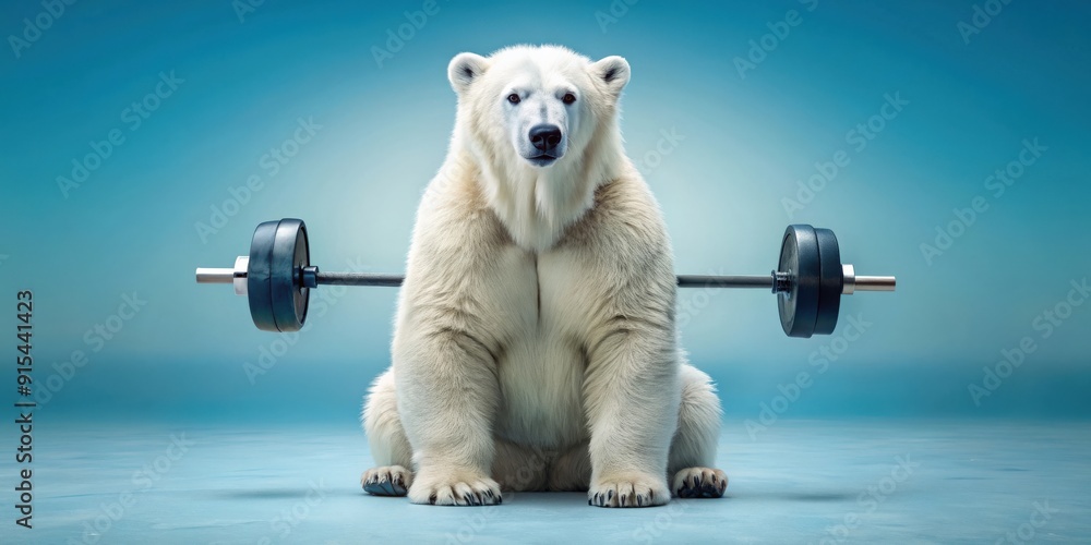 Strong polar bear doing squats, polar bear, strength, squats, exercise ...
