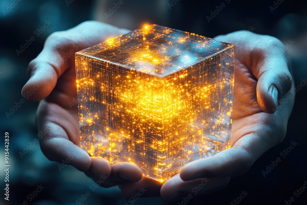The Power of the Cube: Two hands cupped around a glowing, translucent ...