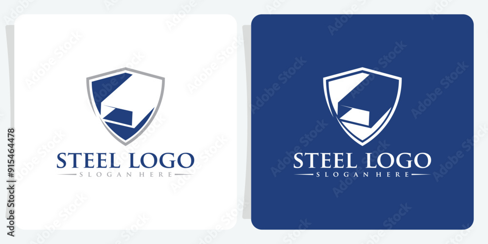 Steel beam, factory metal industrial girder cutout logo design for ...