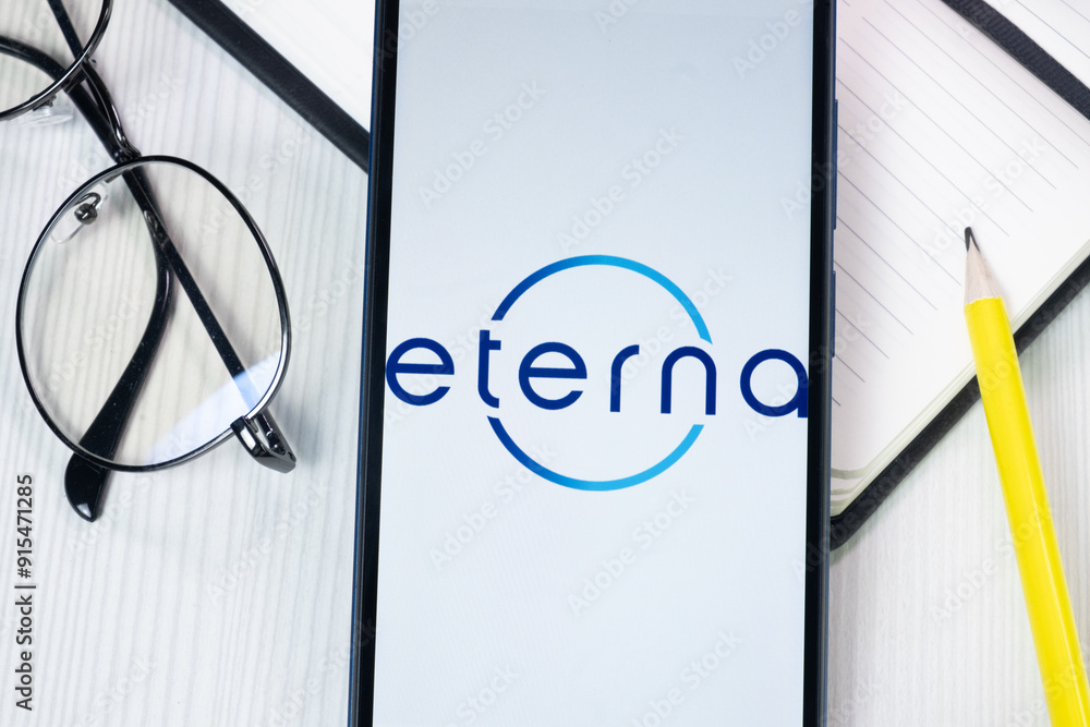 New York, USA - 1 August 2024: Eterna Therapeutics Logo on Phone Screen ...