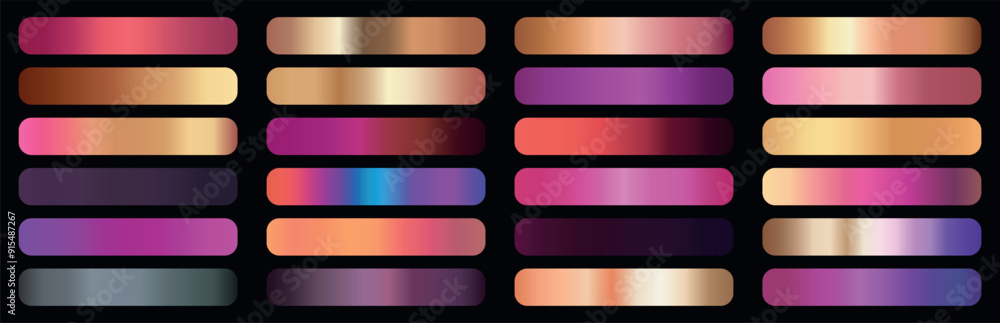 VIP elegant gradients set. Golden gradients set. Metallic gold ...