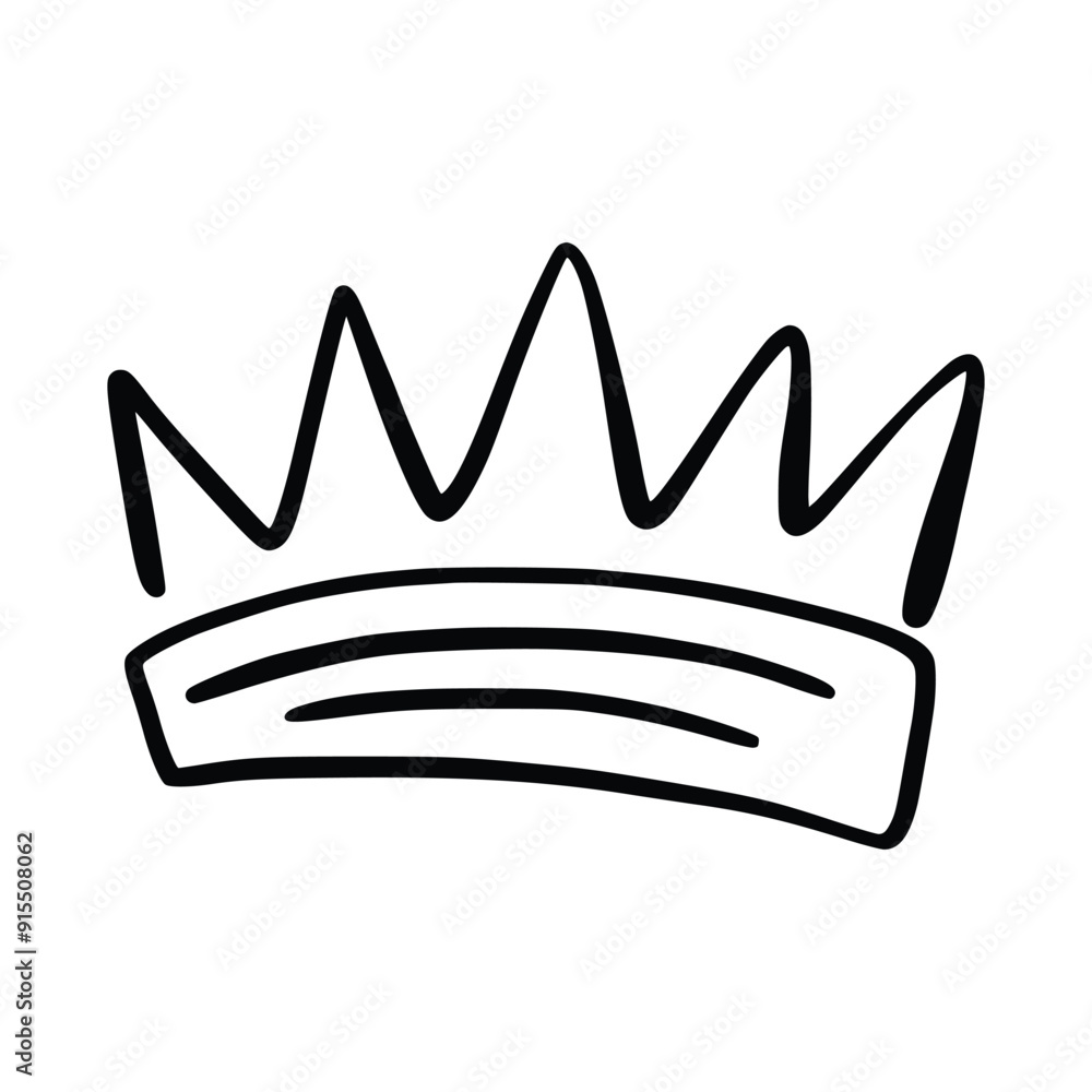 Crown icon vector. A thin line sign. Outline Crown Sign. Isolated ...