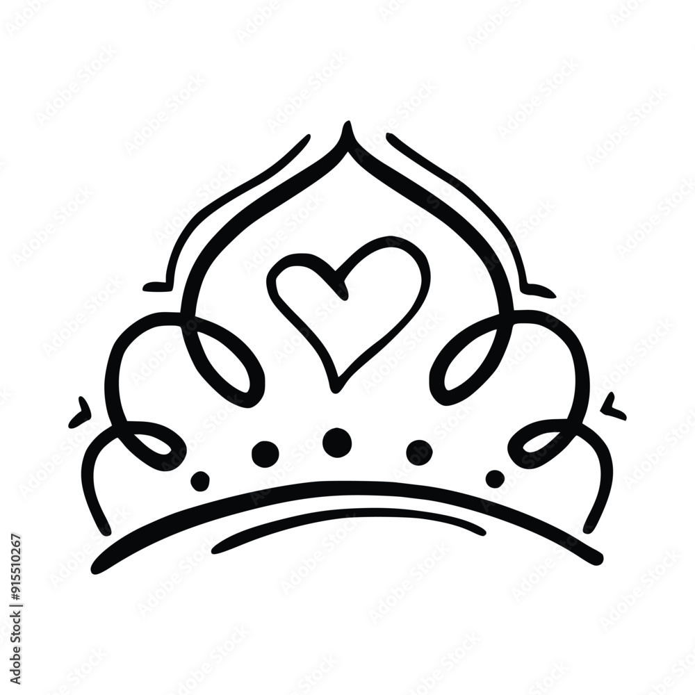 Crown icon vector. A thin line sign. Outline Crown Sign. Isolated ...