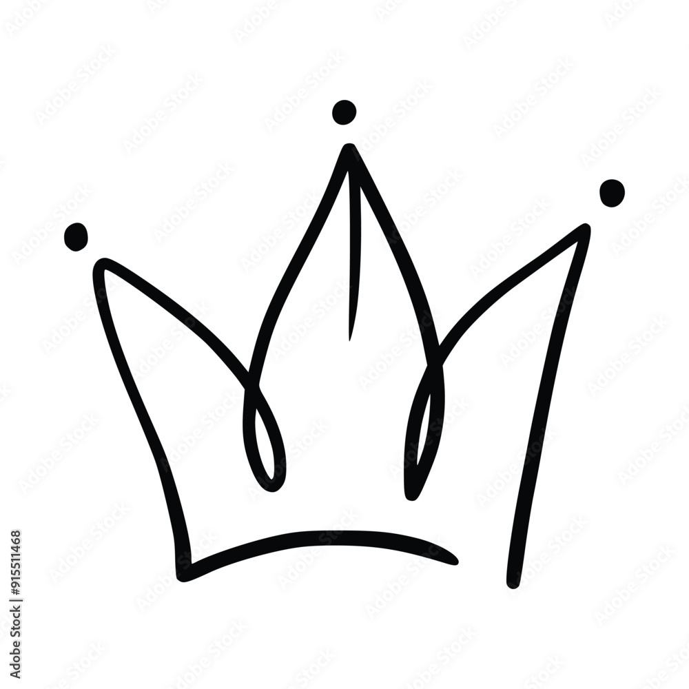 Crown icon vector. A thin line sign. Outline Crown Sign. Isolated ...