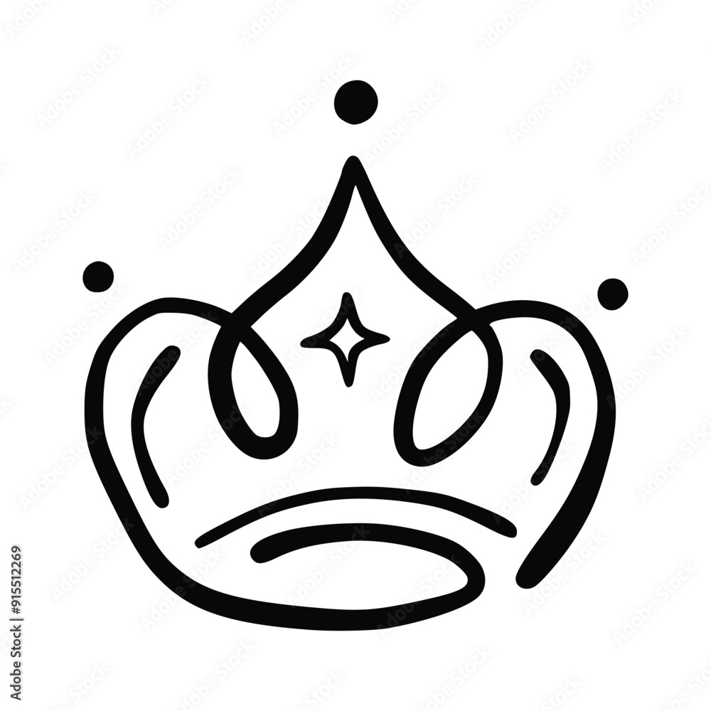 Crown icon vector. A thin line sign. Outline Crown Sign. Isolated ...