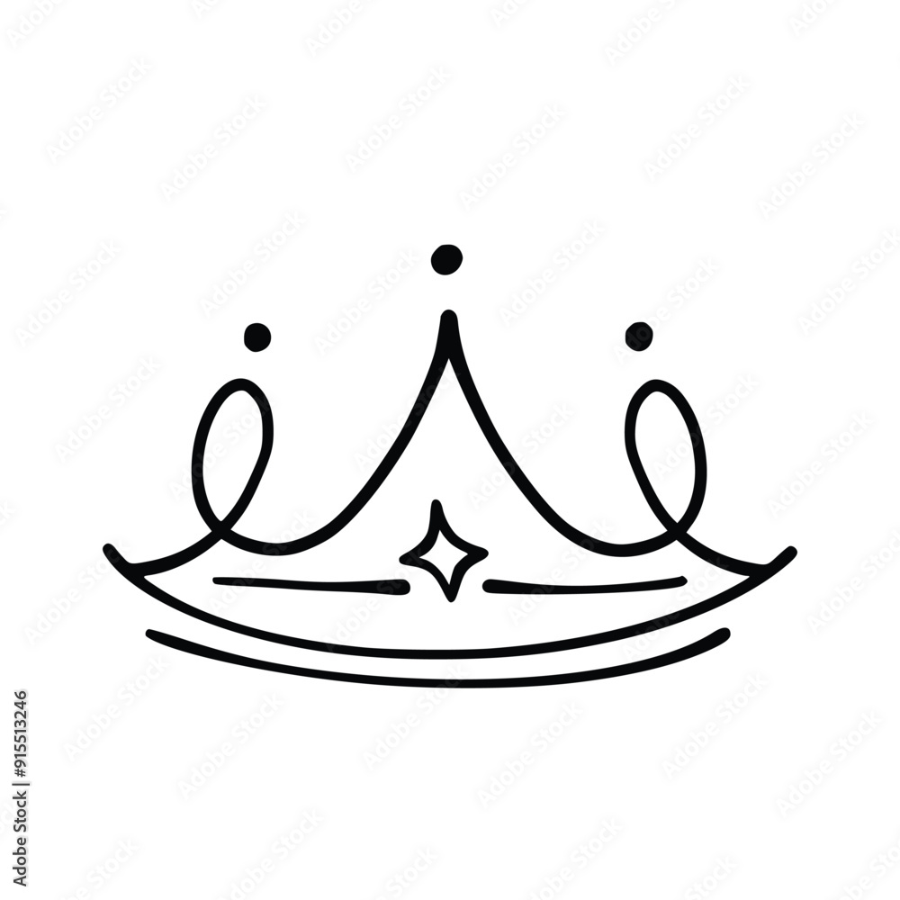 Crown icon vector. A thin line sign. Outline Crown Sign. Isolated ...