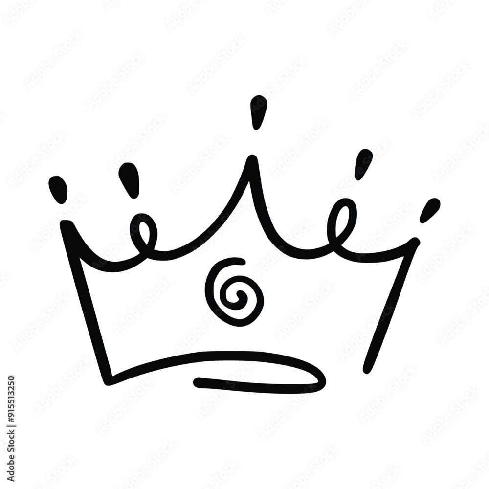 Crown icon vector. A thin line sign. Outline Crown Sign. Isolated ...
