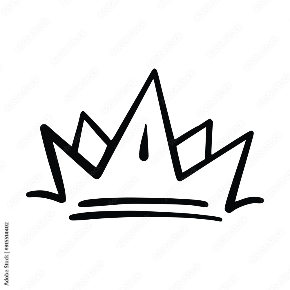 Crown icon vector. A thin line sign. Outline Crown Sign. Isolated ...