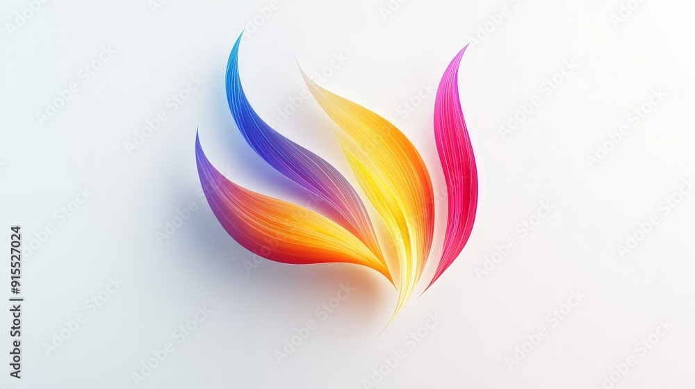visually stunning logo with dynamic color shifts on a white canvas ...