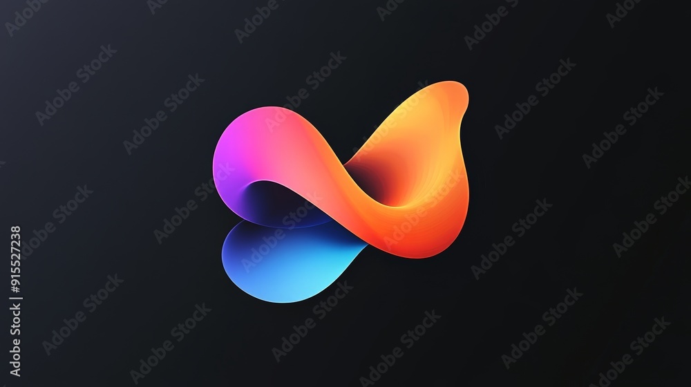 visually stunning logo with dynamic color transitions on a black ...
