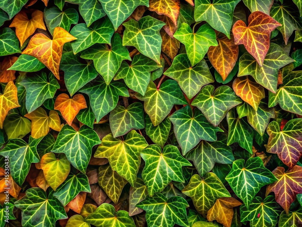 Verdant and vibrant, this detailed ivy texture features delicate leaves ...