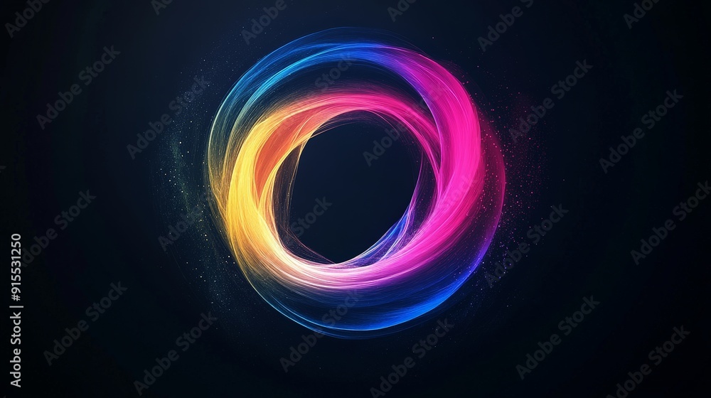 Develop a sophisticated color-changing logo on a black canvas ...