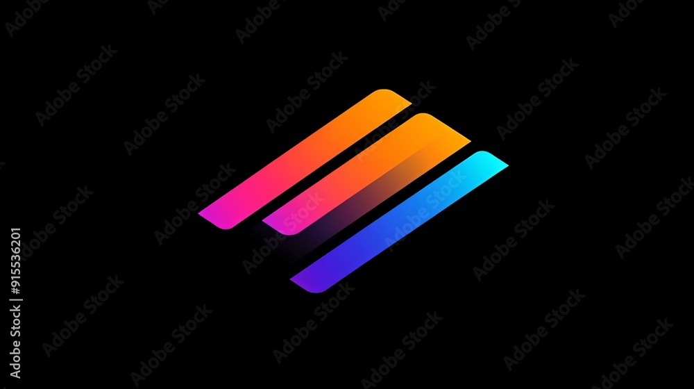 Develop an impressive logo with seamless color transitions on a black ...
