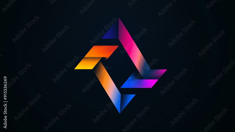 Develop an impressive logo with seamless color transitions on a black ...