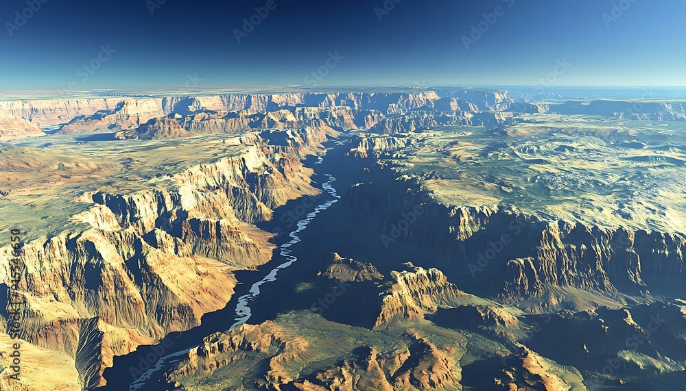 3D Satellite Map of the Grand Canyon with Detailed Topography Stock ...