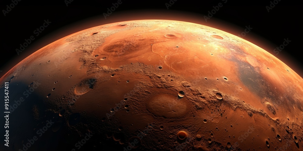 High quality photo of the surface of the planet Mars, Mars, red planet ...
