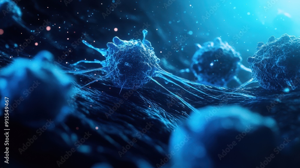 Intriguing Close-up of Abnormal Cancer Cells in Hyper-Realistic Deep ...