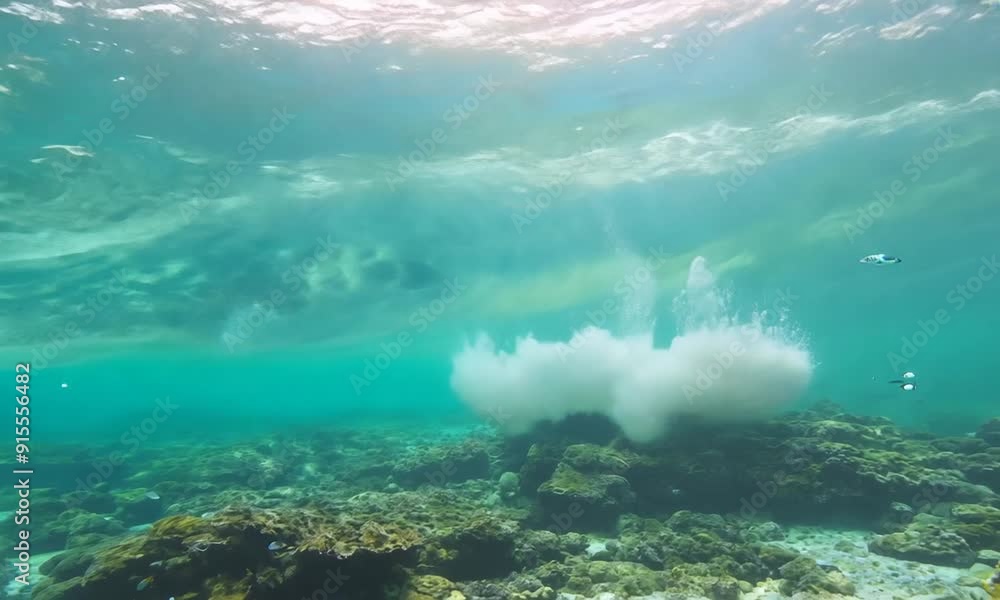 Underwater Eruption: A mesmerizing underwater scene showcasing a ...