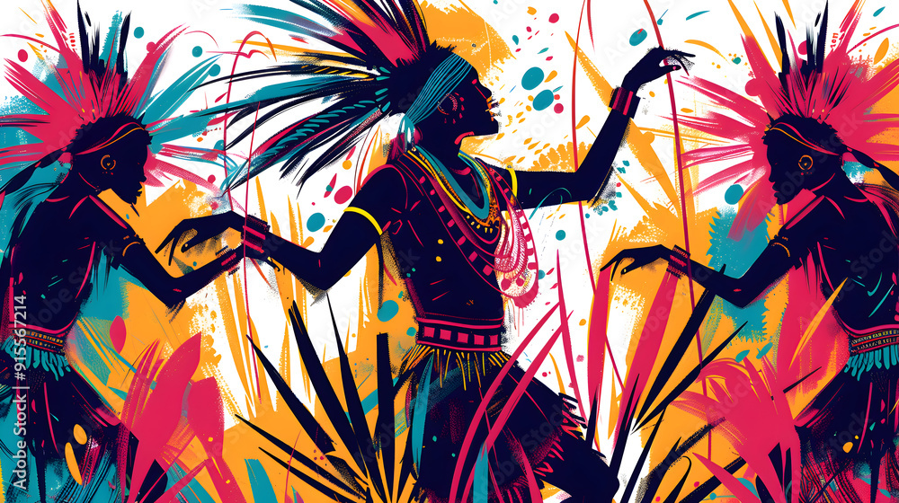 Produce a graphic illustration of an anthropologist studying ...