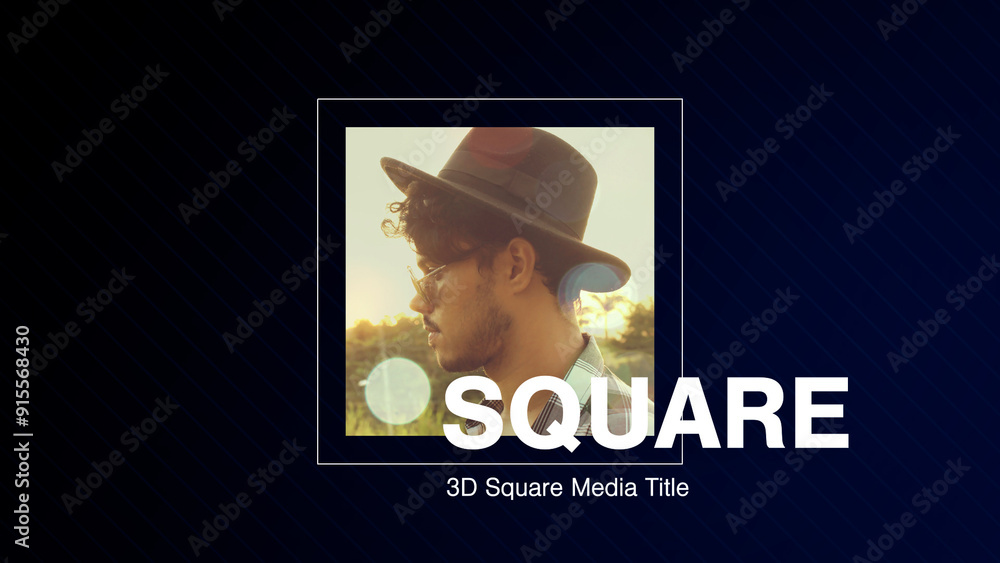 3D Square Media Title Stock Template | Adobe Stock