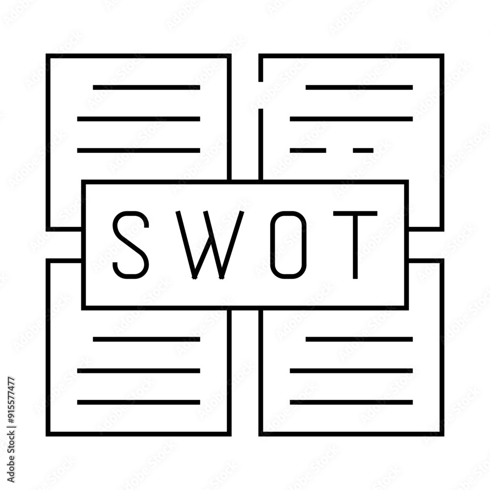 swot analysis line icon vector. swot analysis sign. isolated contour ...