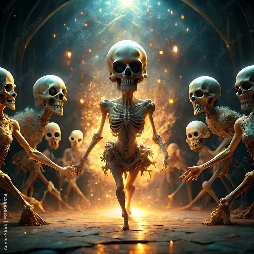 Crowd of scary zombies attacks armed soldier. Inside abandoned bunker. Illustration in horror ...