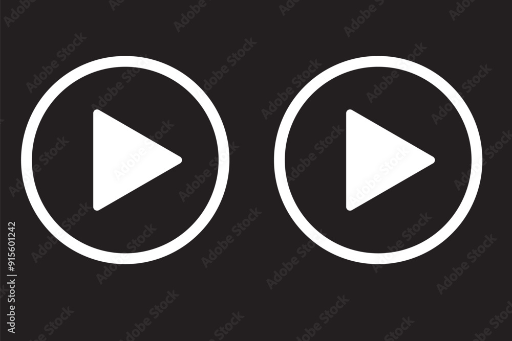 Play Button Icon Circle | Start Buttons Illustration | Video Audio ...