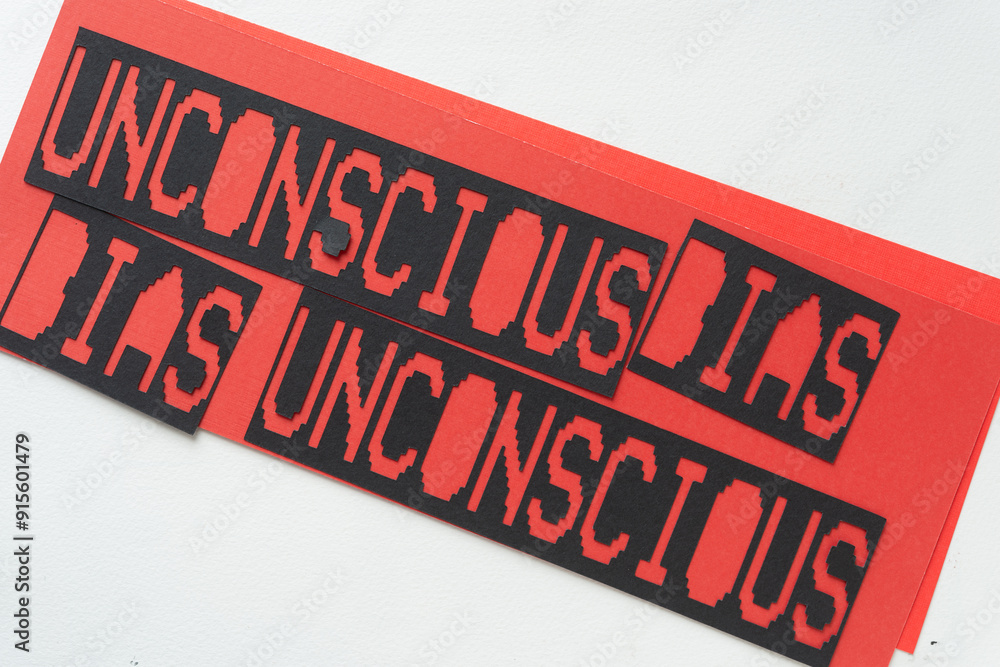 machine-cut black paper sign with the phrase "unconscious bias" retro ...