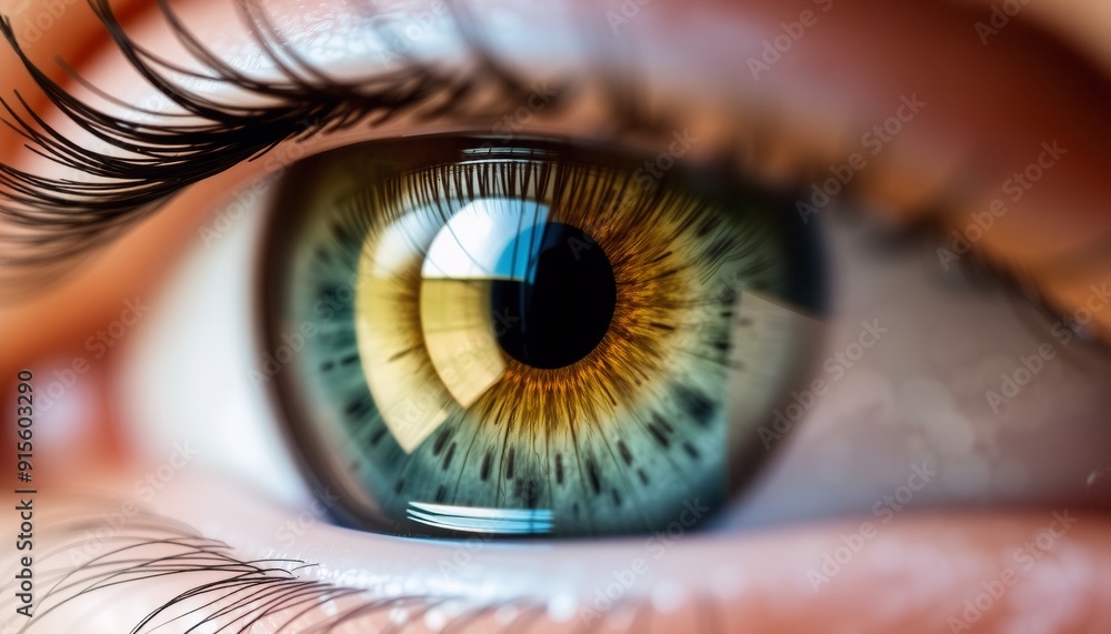 detailed close-up of a human iris showcasing complex textures and a ...