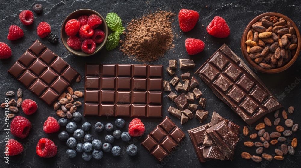 Chocolate Dessert Elements: Illustrate the components of a chocolate ...