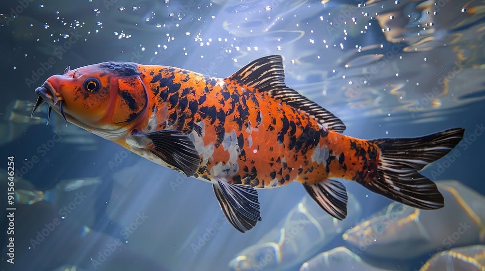 Koi fish is domesticated version of common carp. This fish is most ...