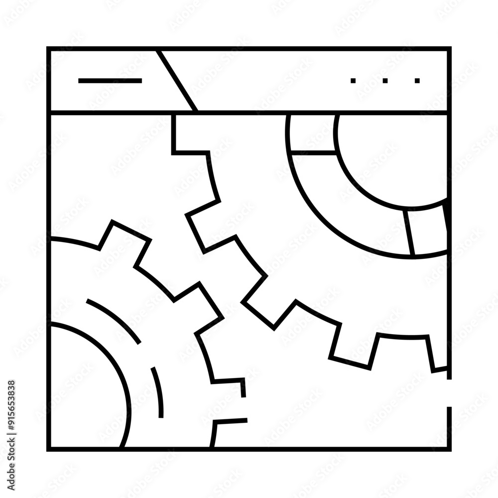 settings and seo optimization working mechanism line icon vector ... settings and seo optimization working mechanism line icon vector ...
