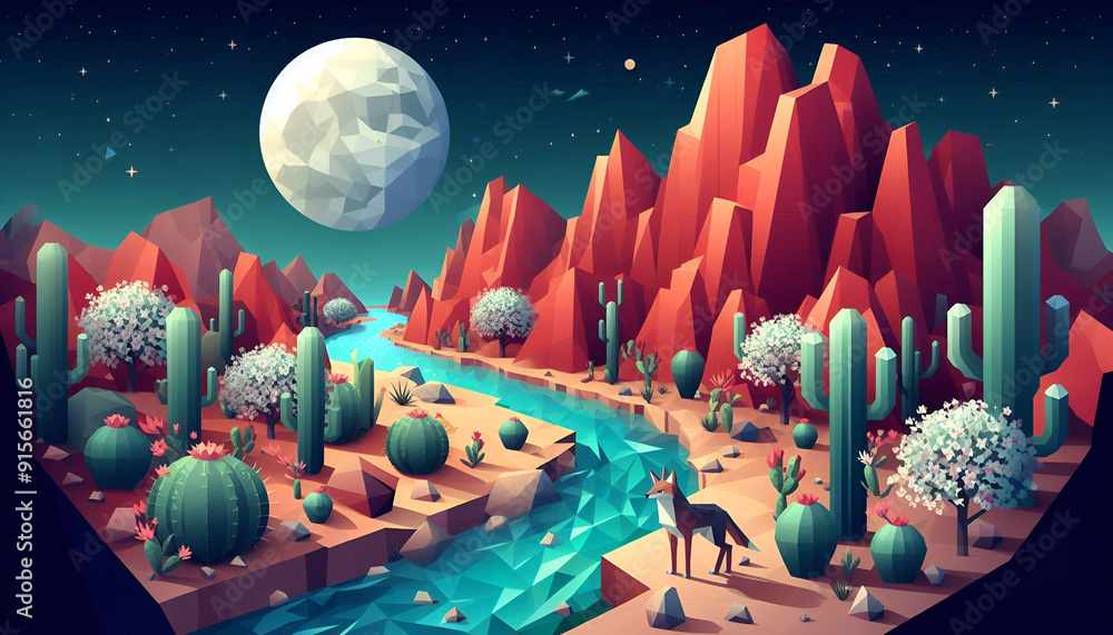 A narrow turquoise stream is tucked behind a rough, red gorge, and the ...