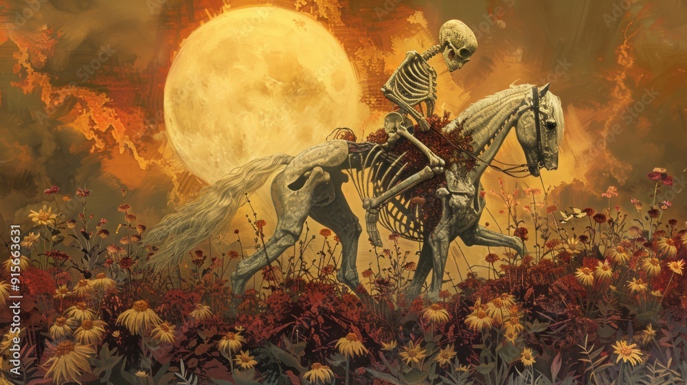 Symbolism Art Style of Tarot Card of the Death, Art Depicting the ...