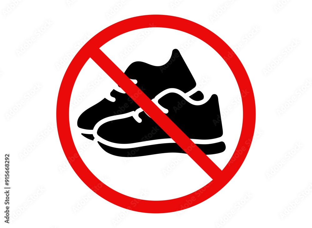 No shoes allowed icon. Please remove your shoes sign. Please take off ...