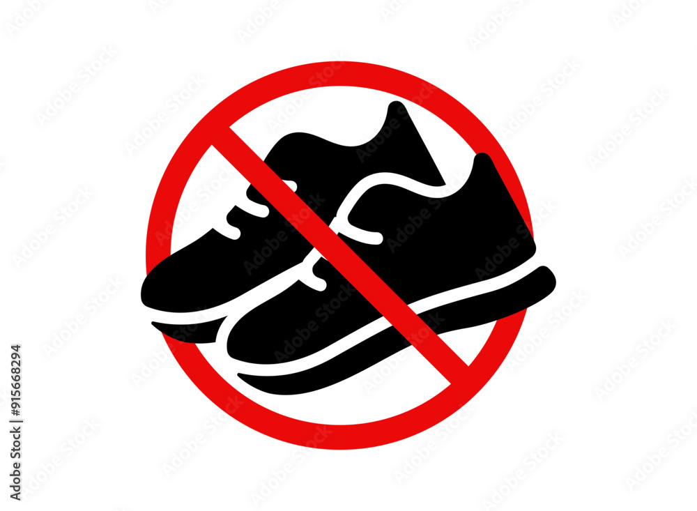 No shoes allowed icon. Please remove your shoes sign. Please take off ...