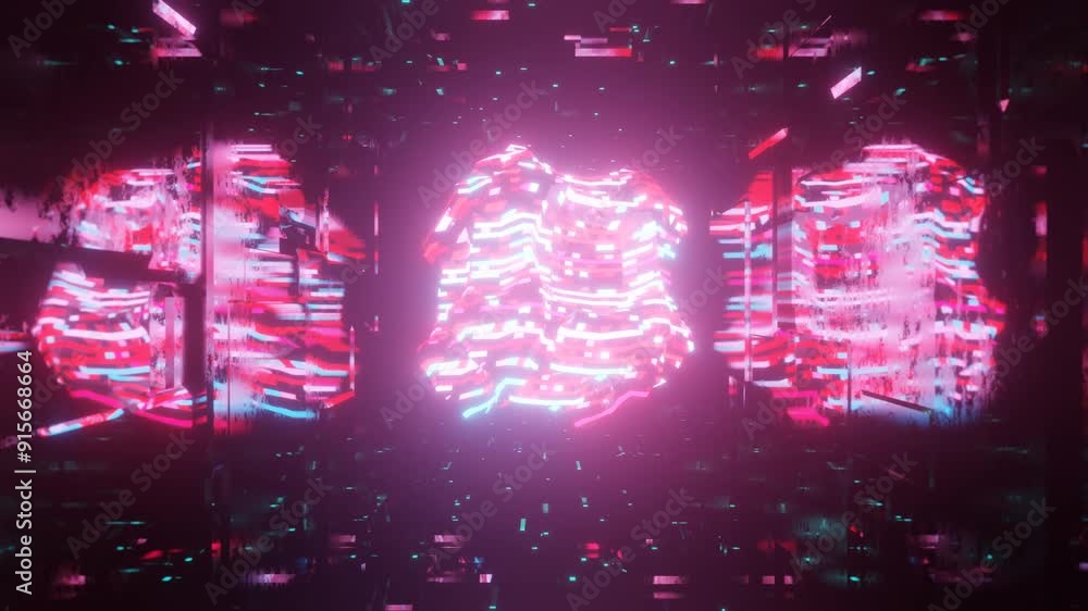 cubes structure. 3d object or structure rotates and moves inside glass ...