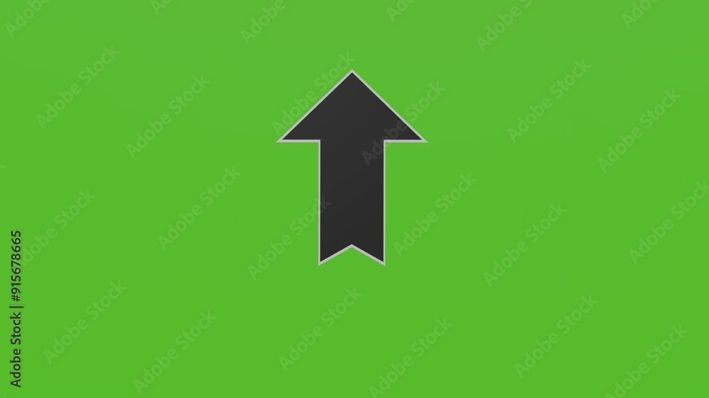 Animated symbols with up arrows on a green background. Animated black ...