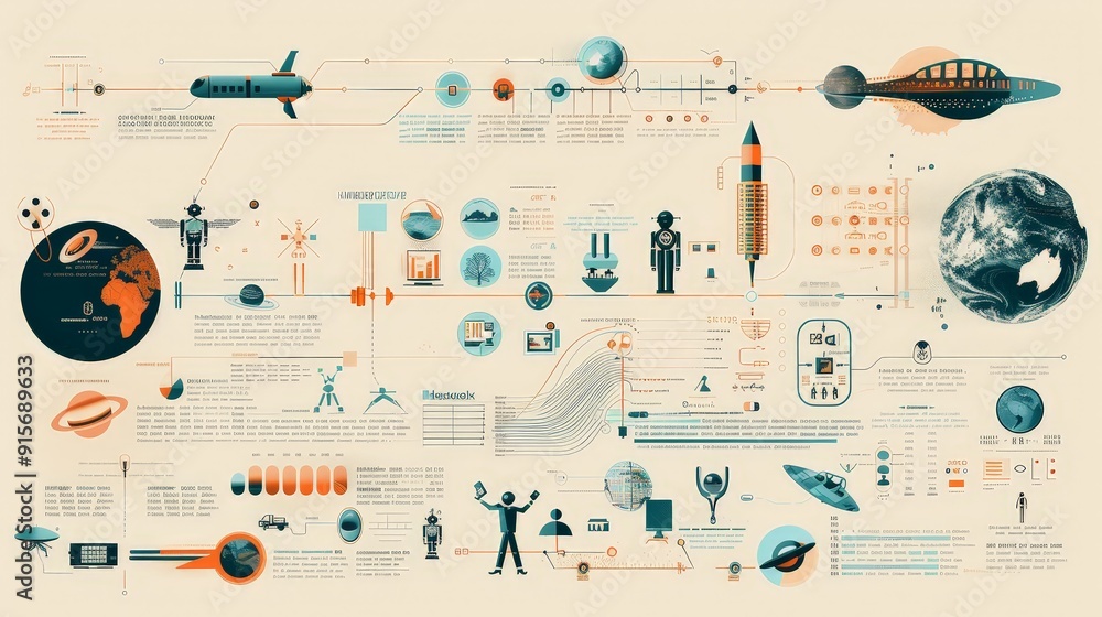 Create an infographic that showcases the evolution of technology over ...