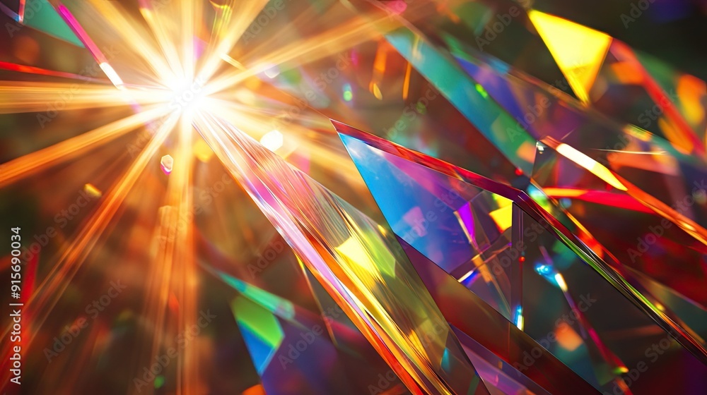 Artistic dispersion of light through glass triangular prisms and ...