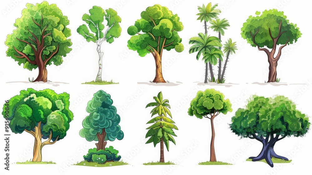 Describe the different types of trees and their unique characteristics ...